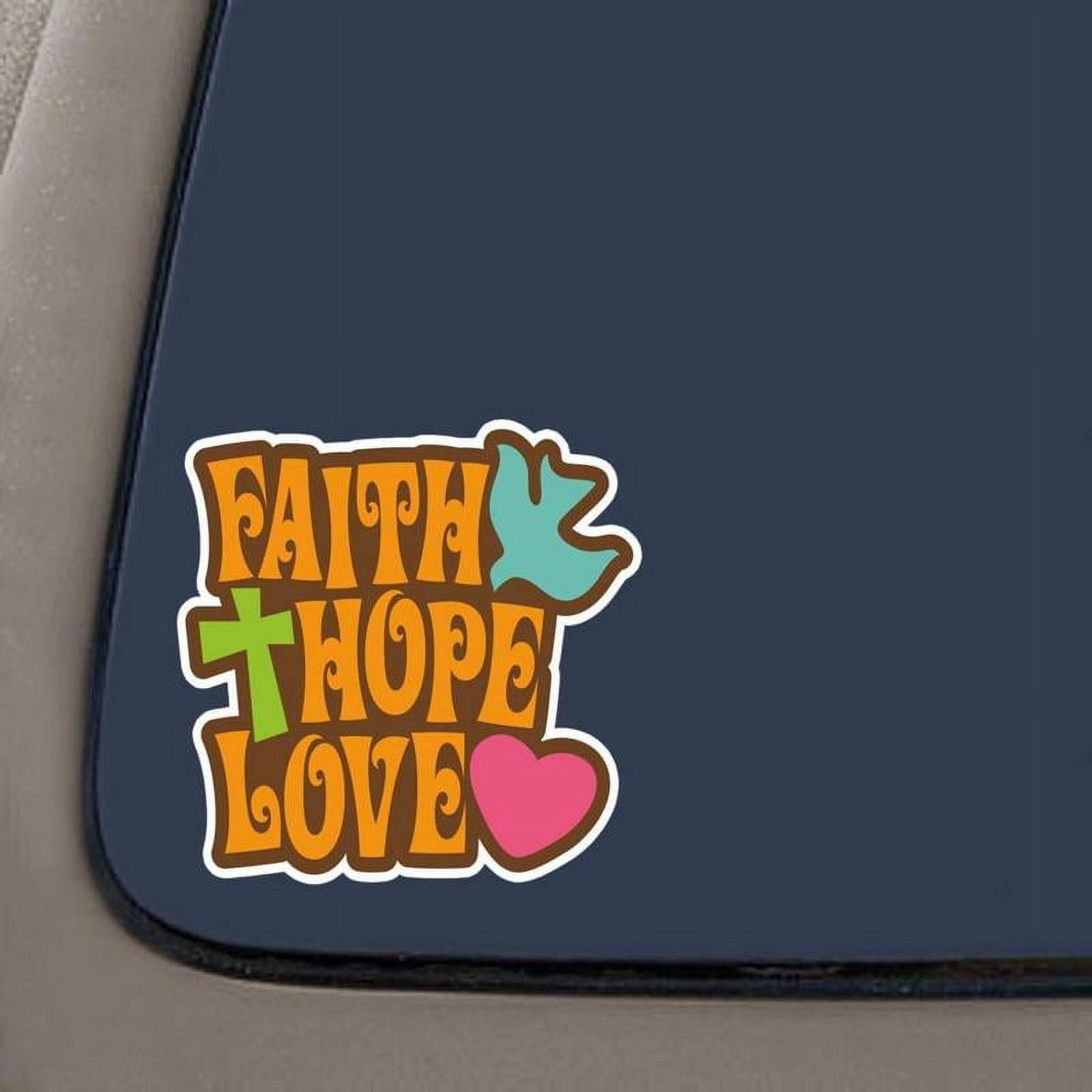 Faith, Hope, & Love Sticker/Decal | Vinyl Sticker | 4-Inches by 4 ...