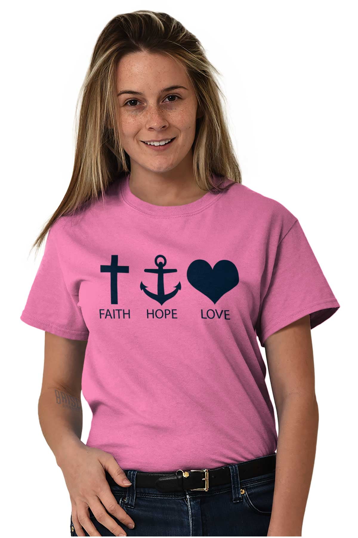Faith Hope Love Symbol Christian Women Plus Size Graphic Tee Tees Brisco Brands 3X - Walmart.com