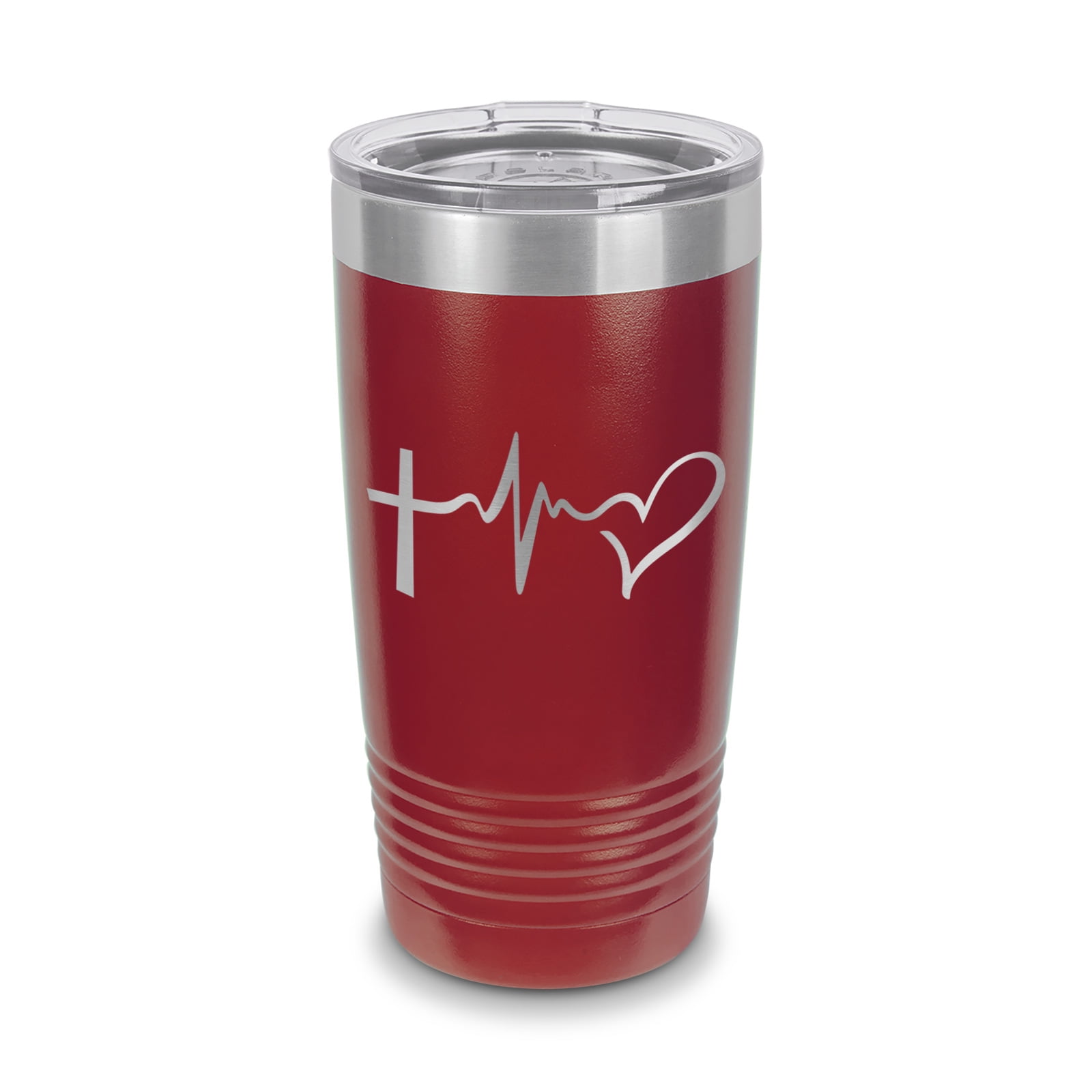 Faith Hope Love Tumbler 20 oz - Laser Engraved w/ Clear Lid - Stainless ...