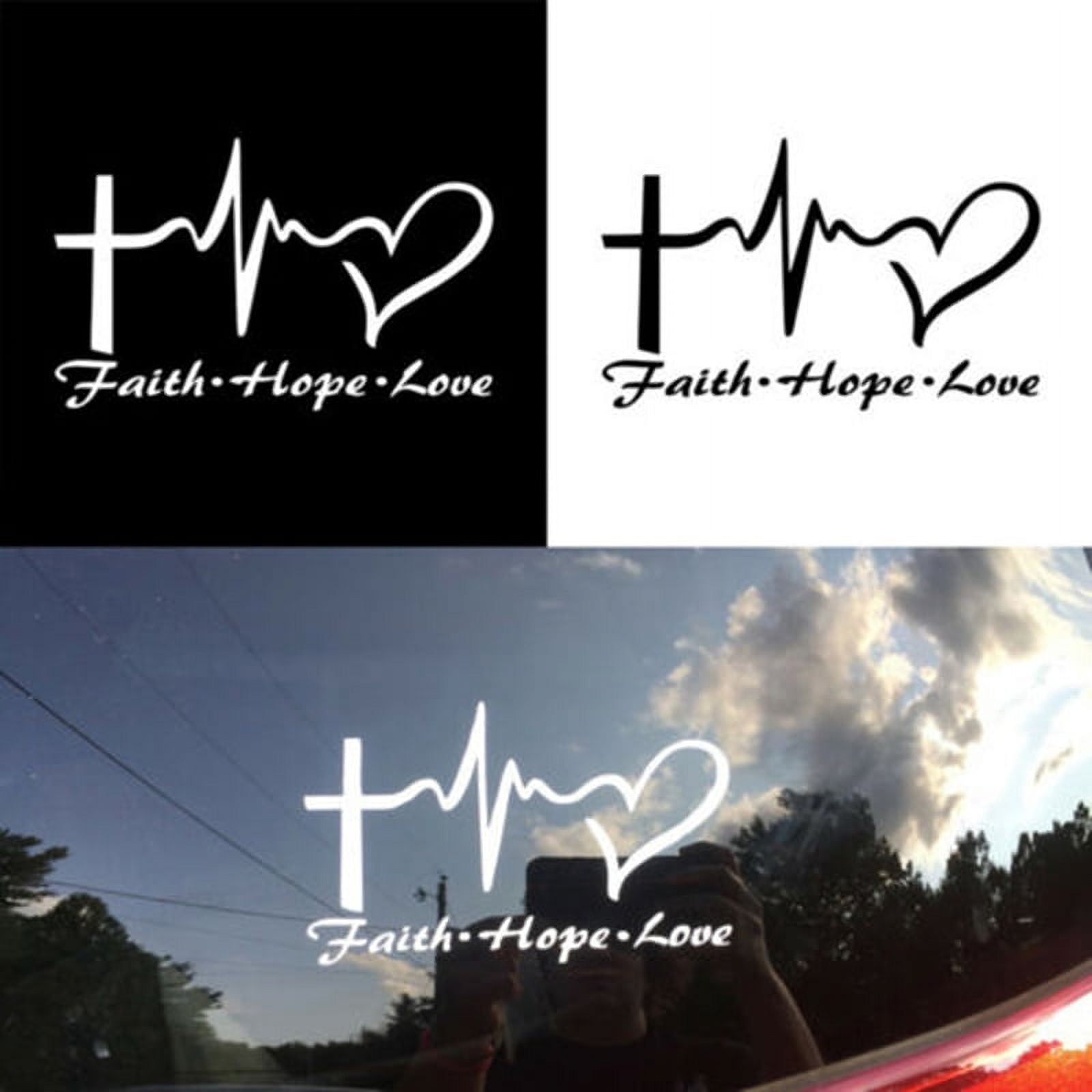 Faith Hope Love Vinyl Car Sticker Cartoon Jesus Christian Religiou ...