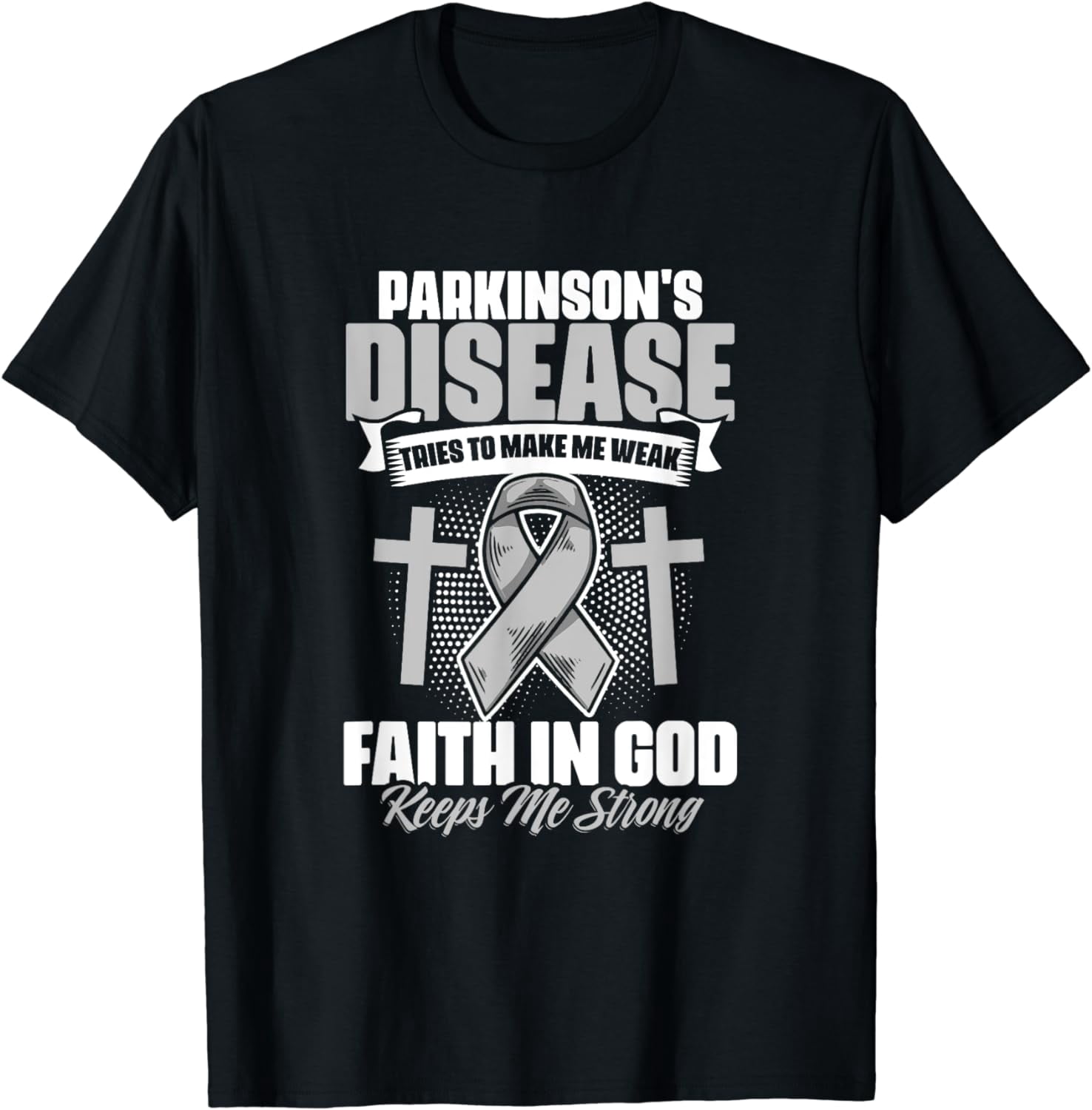 Faith In God PD Patients Fighter Parkinson's Disease Warrior T-Shirt ...