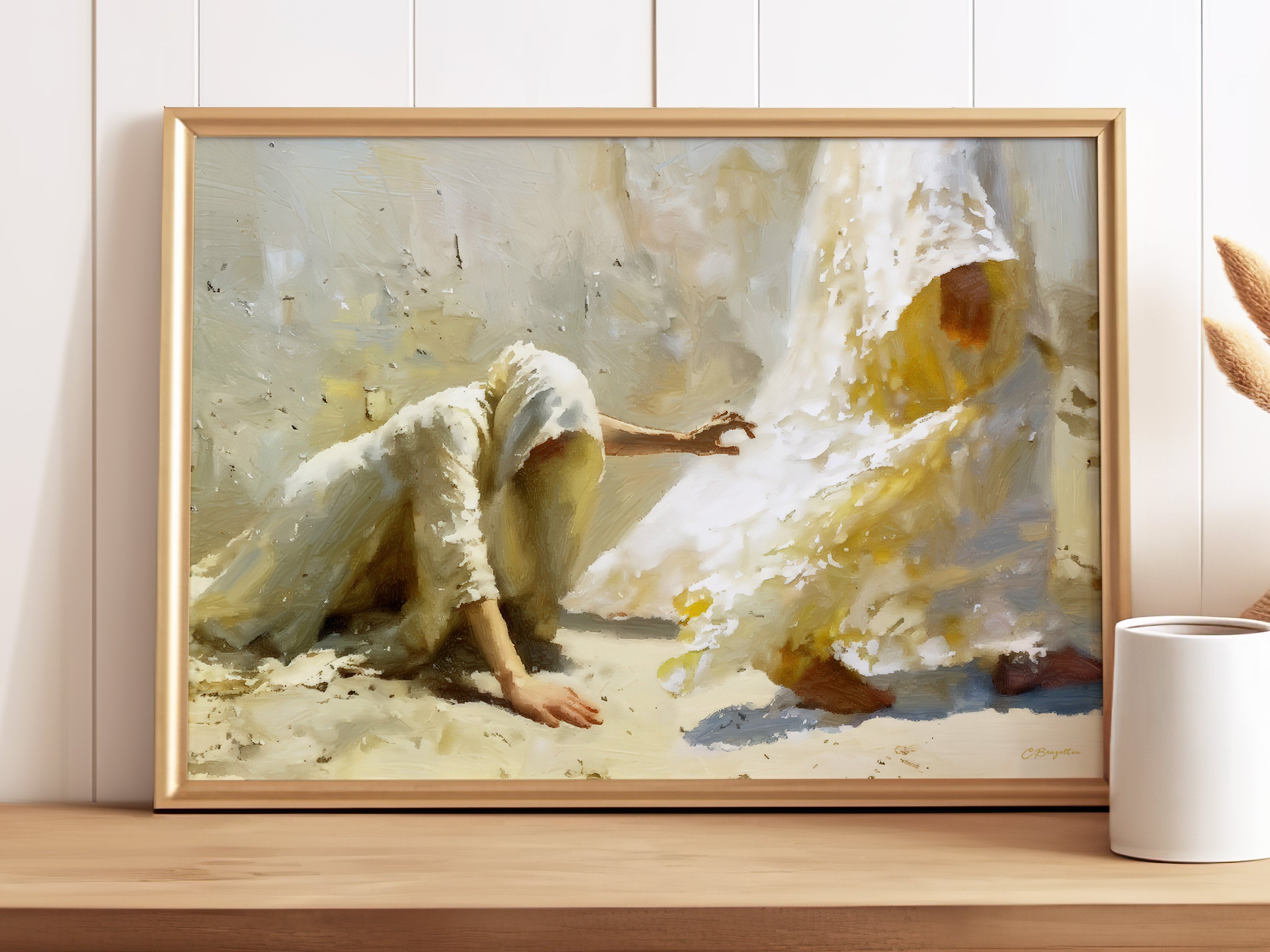 Faith In Him | | Jesus Embracing Woman | Christian Art | Bible Wall Art ...