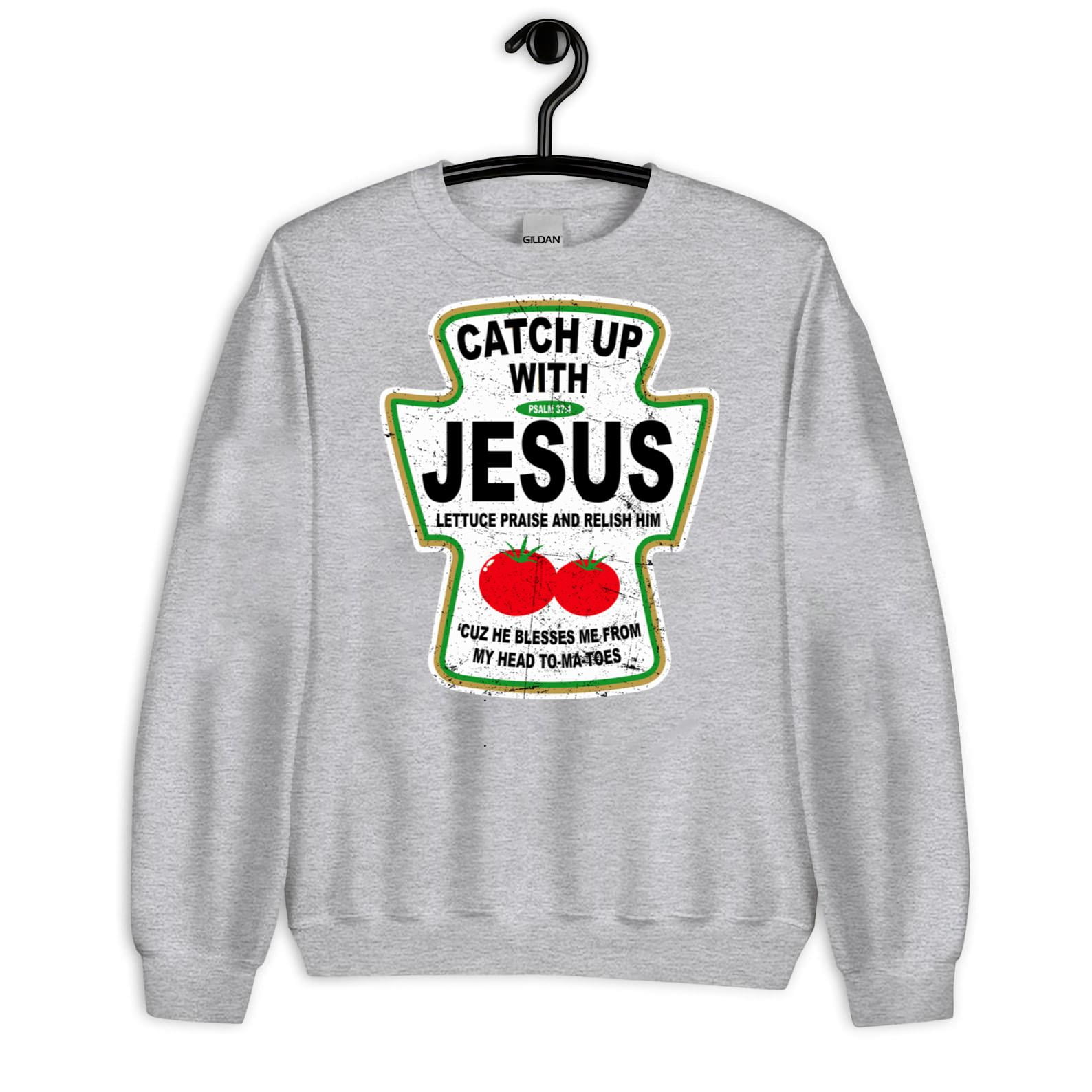 Faith-Inspired Catch Up With Jesus Ketchup Novelty Men's Short Sleeve ...
