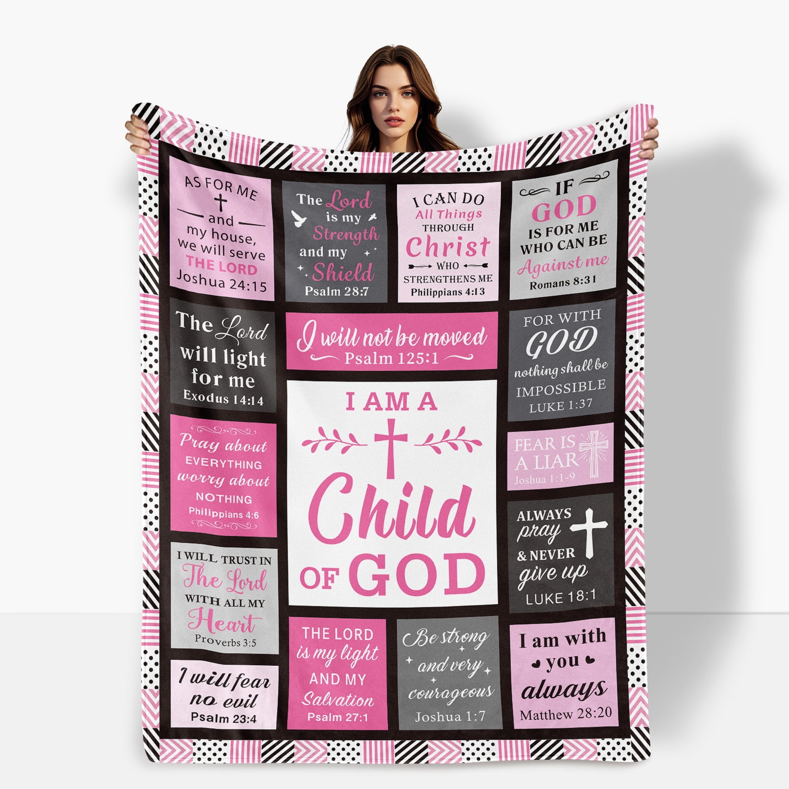 Faith Inspired Cozy Fleece Blanket With Cross Design For Friends And ...