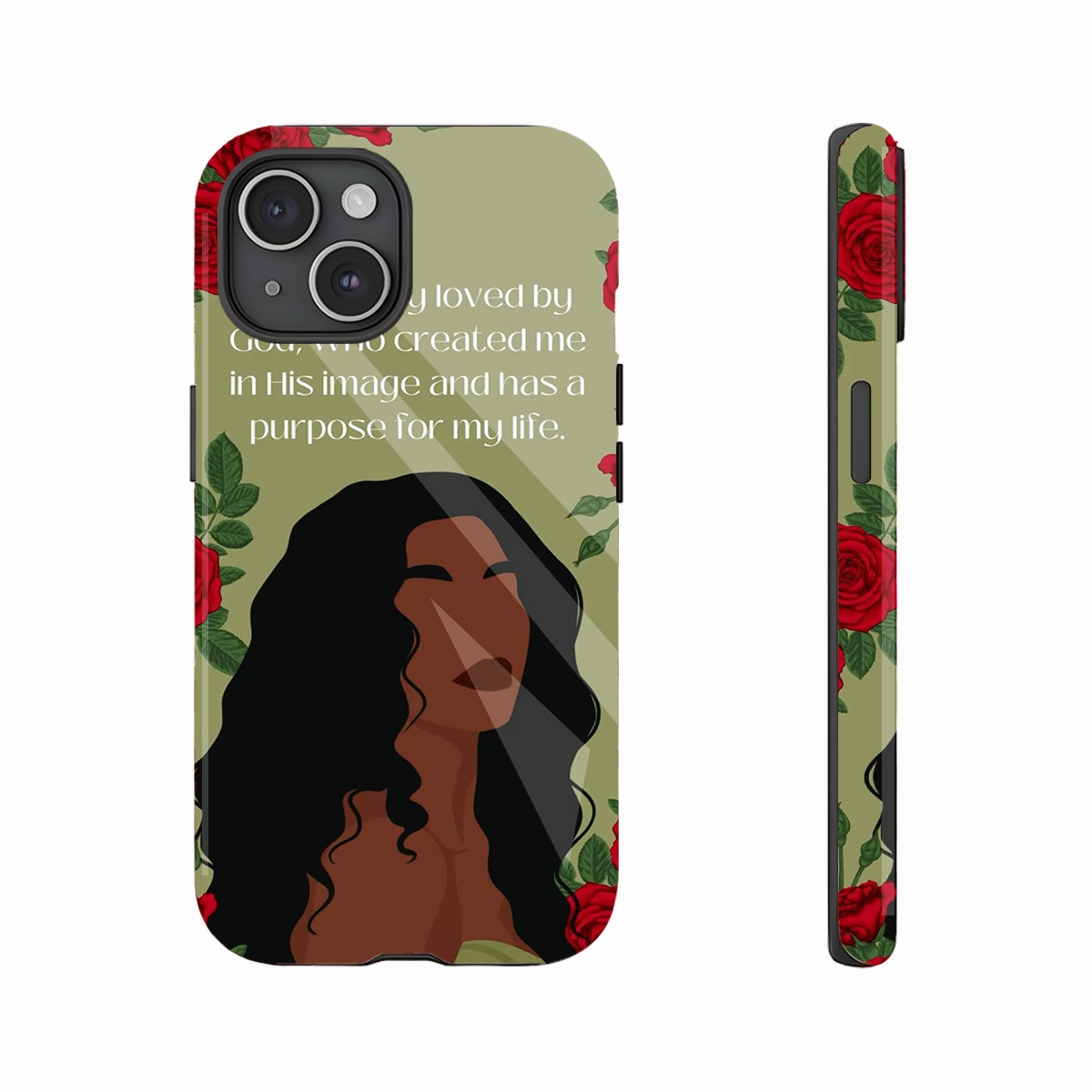 Faith-Inspired Elegant Rose Design Phone Case for Women with Spiritual ...