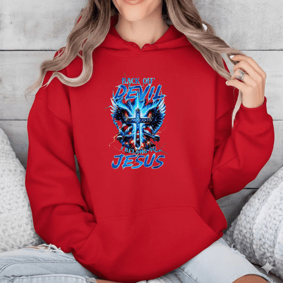 Faith Inspired Message Back Off Evil Positive Spiritual Graphic Hoodie ...