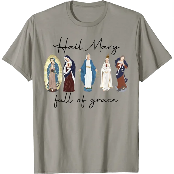 Faith-Inspired Stylized Mary Figures & Bible Verse T-Shirt Devotional ...