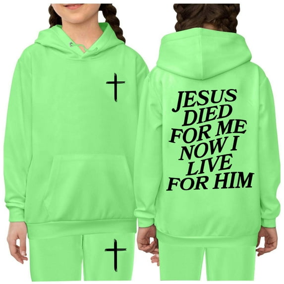 Faith-Inspired Unisex Christian Letter Print Black Hoodie and Jogger ...
