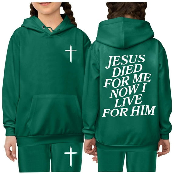 Faith-Inspired Unisex Christian Letter Print Black Hoodie and Jogger ...