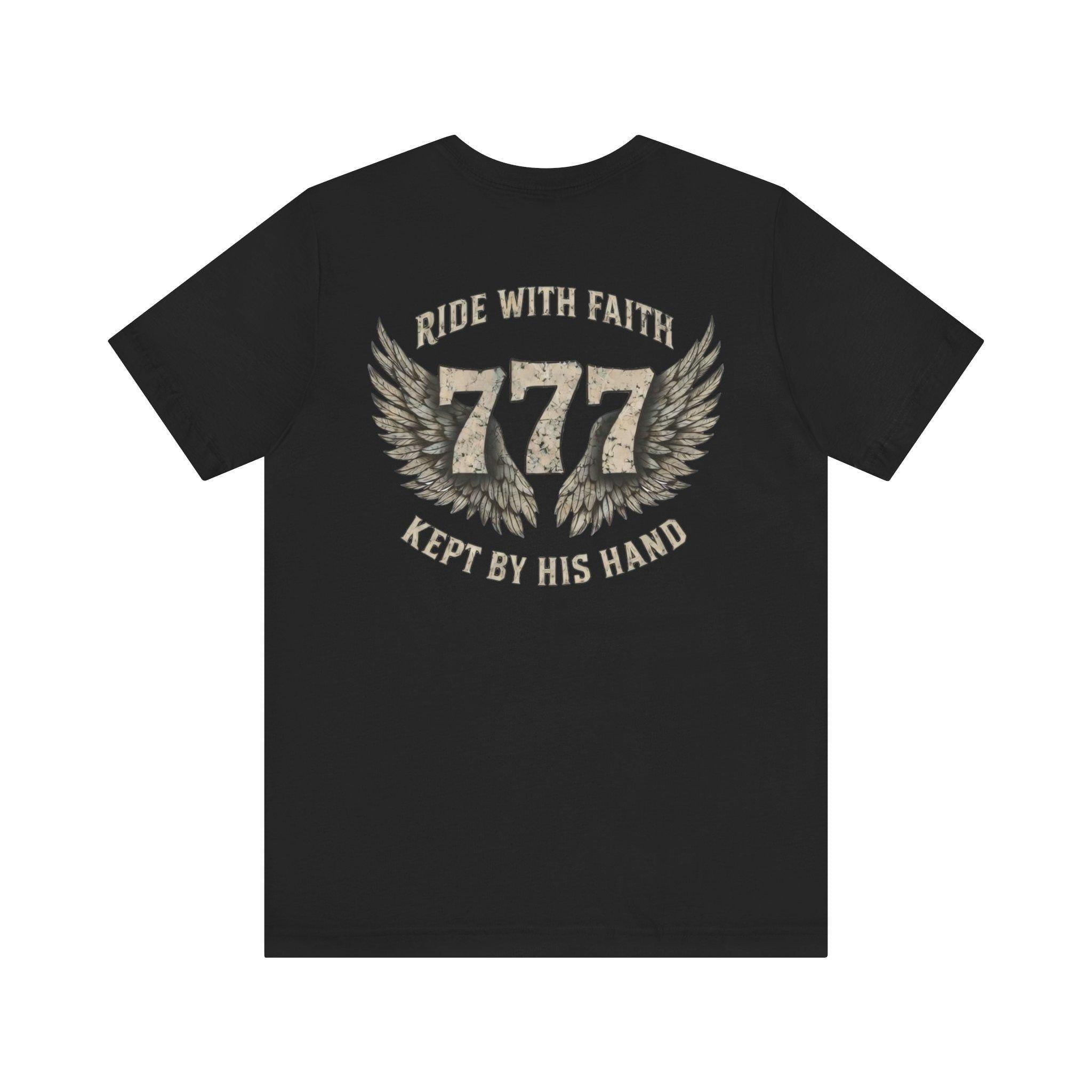 Faith-Inspired Wings Graphic T-Shirt | Ride With Faith 777 Kept By His ...