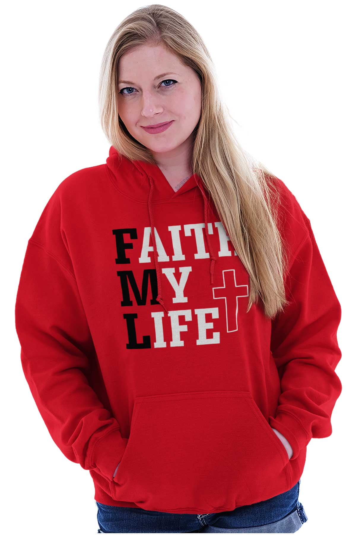 Faith Life Religious Jesus Christ God Hoodie Sweatshirt Women Men Brisco Brands X - Walmart.com