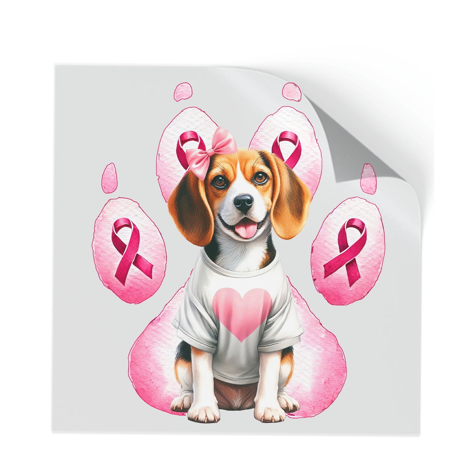 Faith Love Hope Beagle Breast Cancer Awareness Survivor Cutout Transfer ...