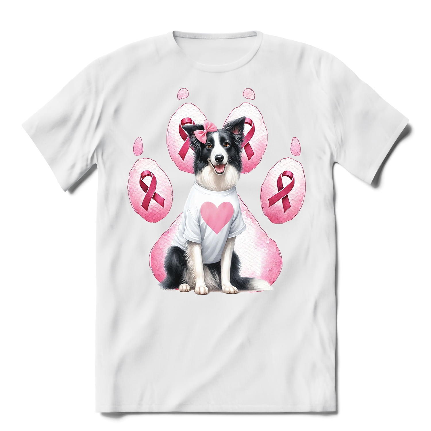 Faith Love Hope Border Collie Breast Cancer Awareness Survivor Shirt T ...