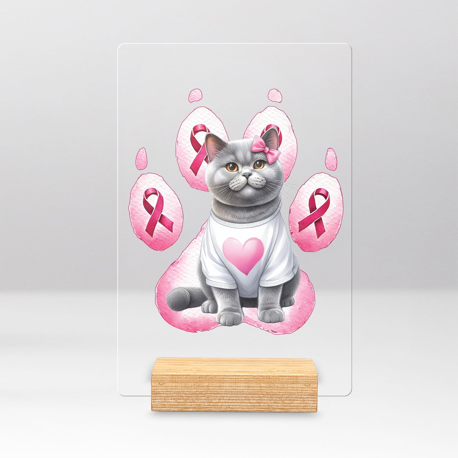 Faith Love Hope British Shorthair Breast Cancer Awareness Survivor ...