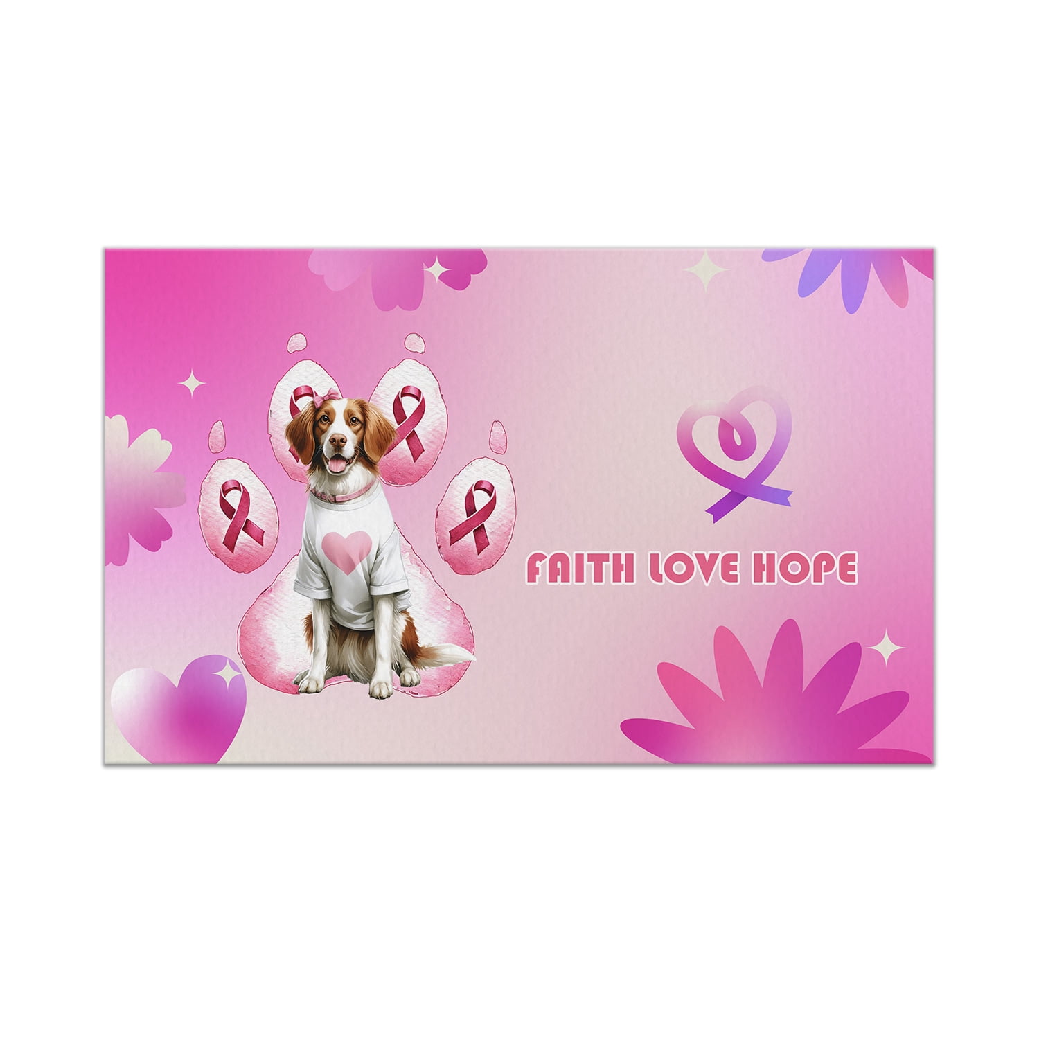 Faith Love Hope Brittany Spaniel Breast Cancer Awareness Survivor ...