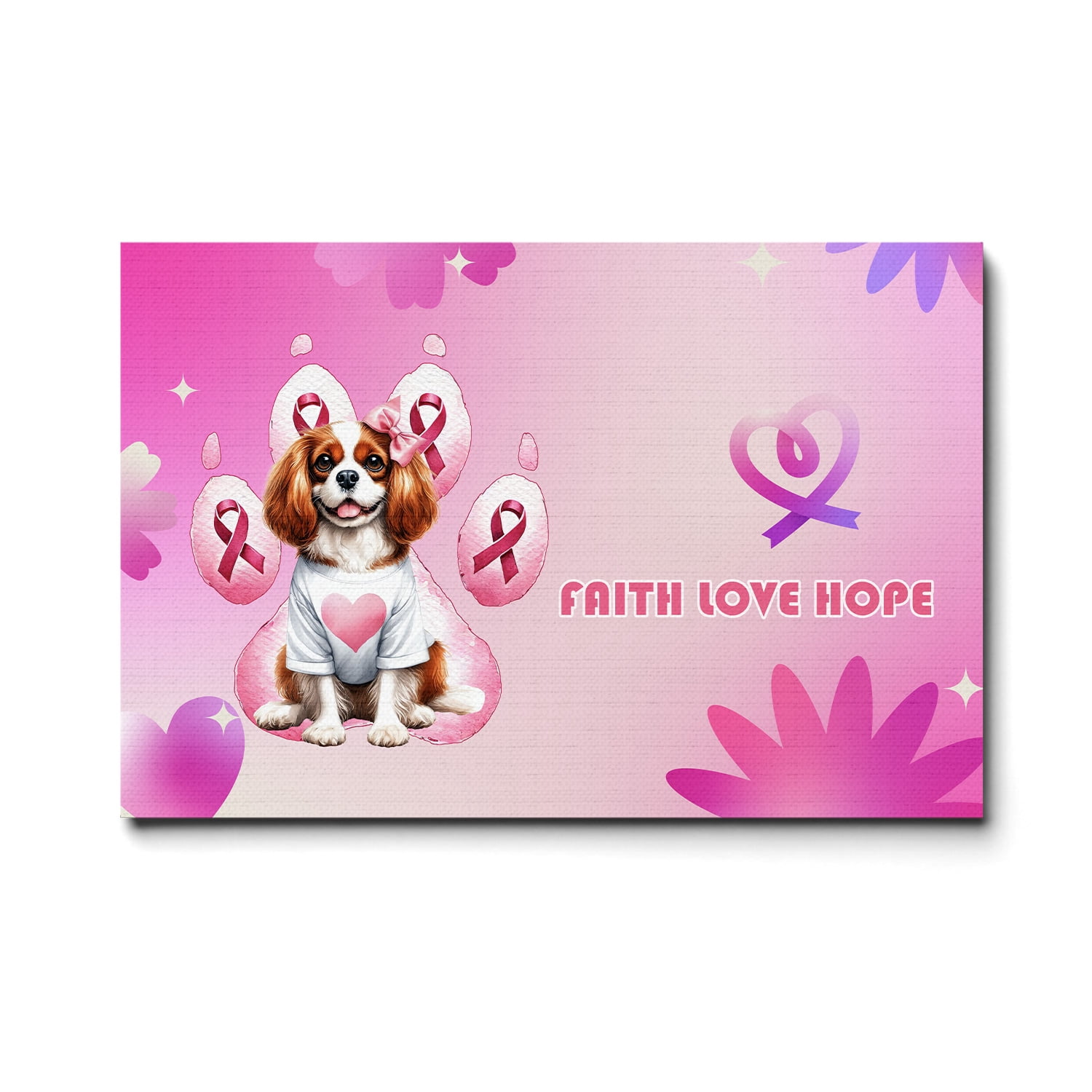 Faith Love Hope Cavalier King Charles Spaniel Breast Cancer Awareness ...
