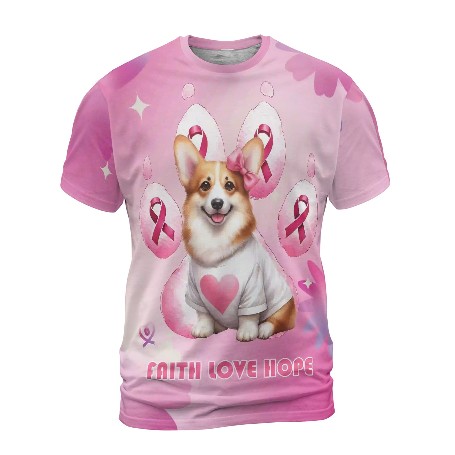 Faith Love Hope Corgi Breast Cancer Awareness Survivor All Over Print ...