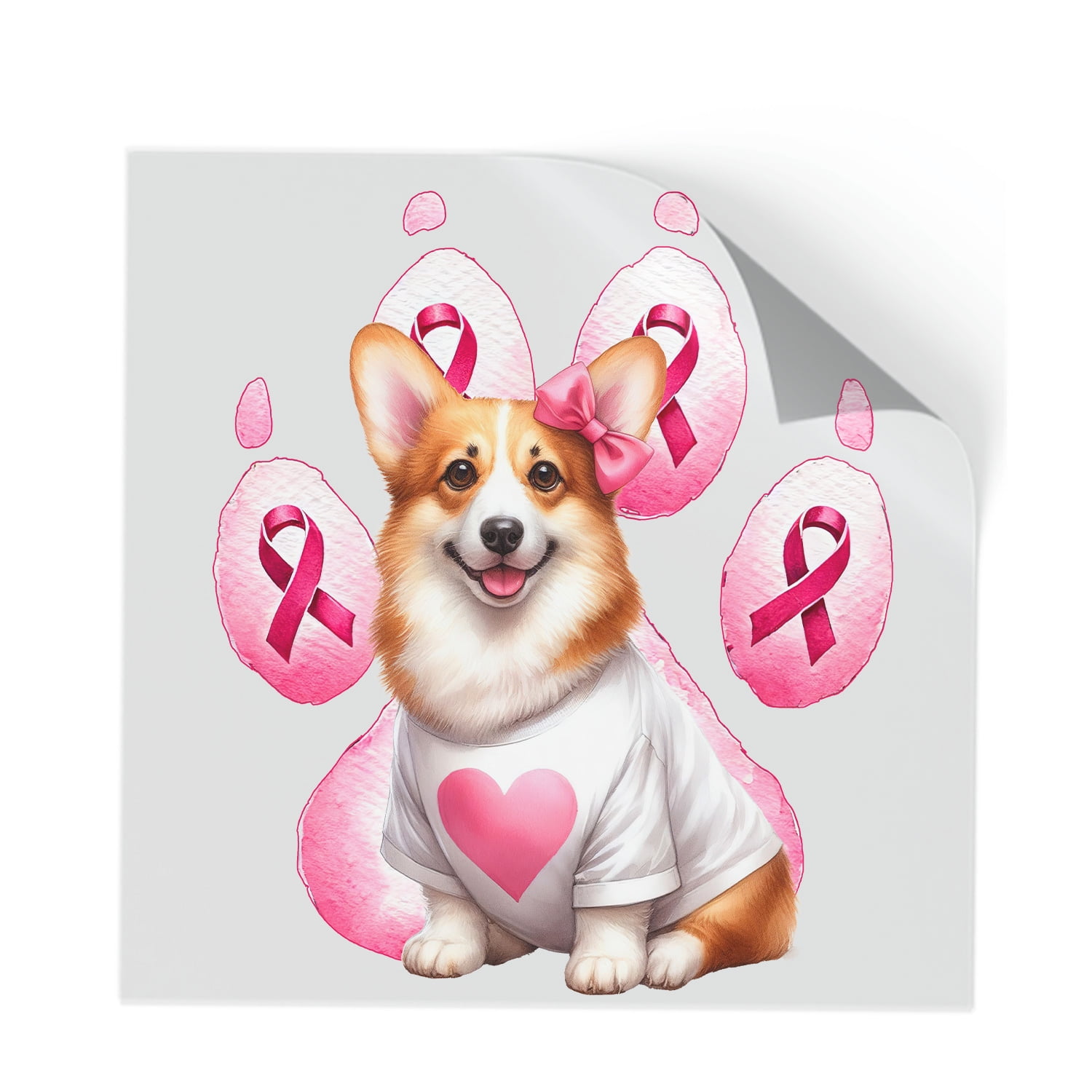 Faith Love Hope Corgi Breast Cancer Awareness Survivor Cutout Transfer ...