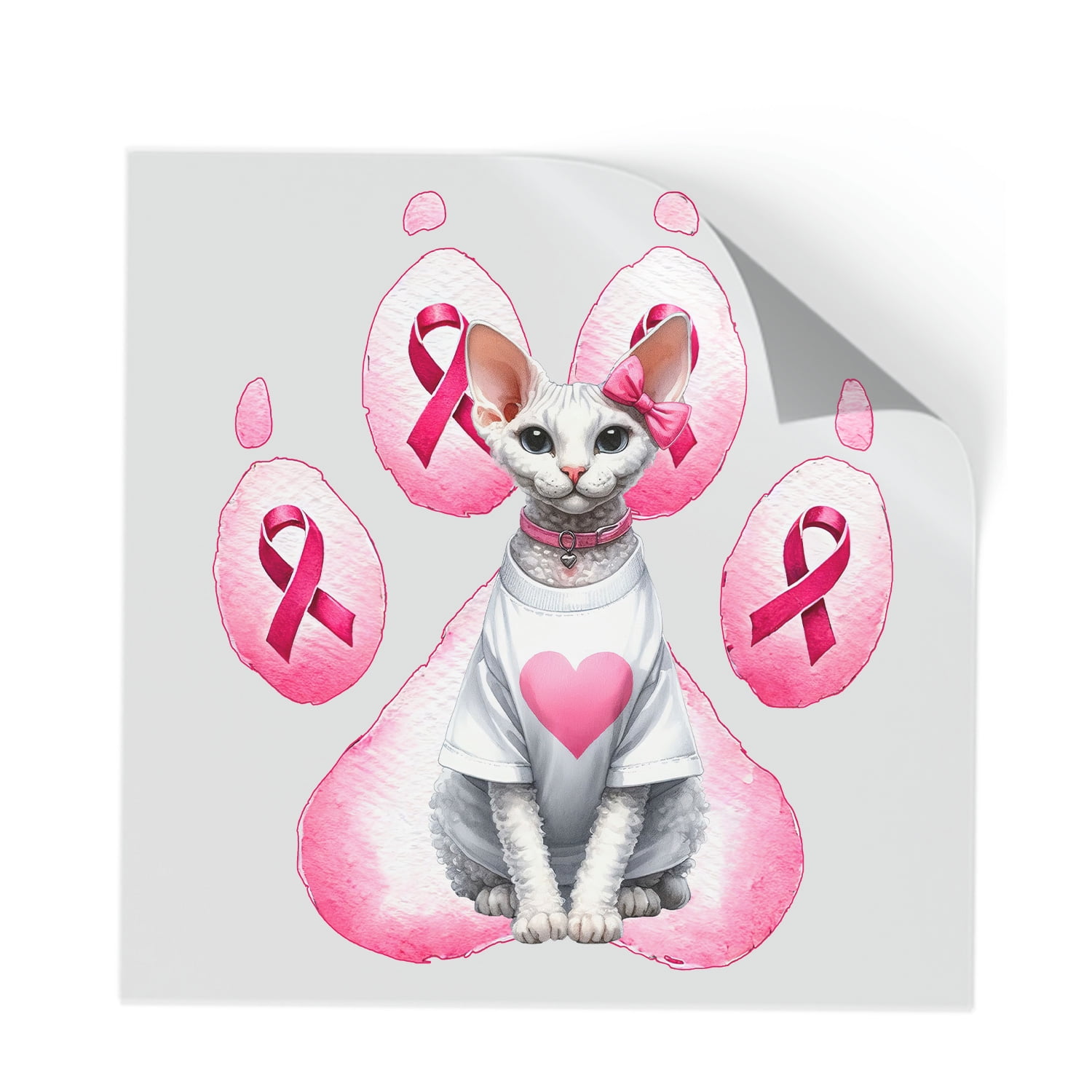 Faith Love Hope Devon Rex Breast Cancer Awareness Survivor Cutout ...