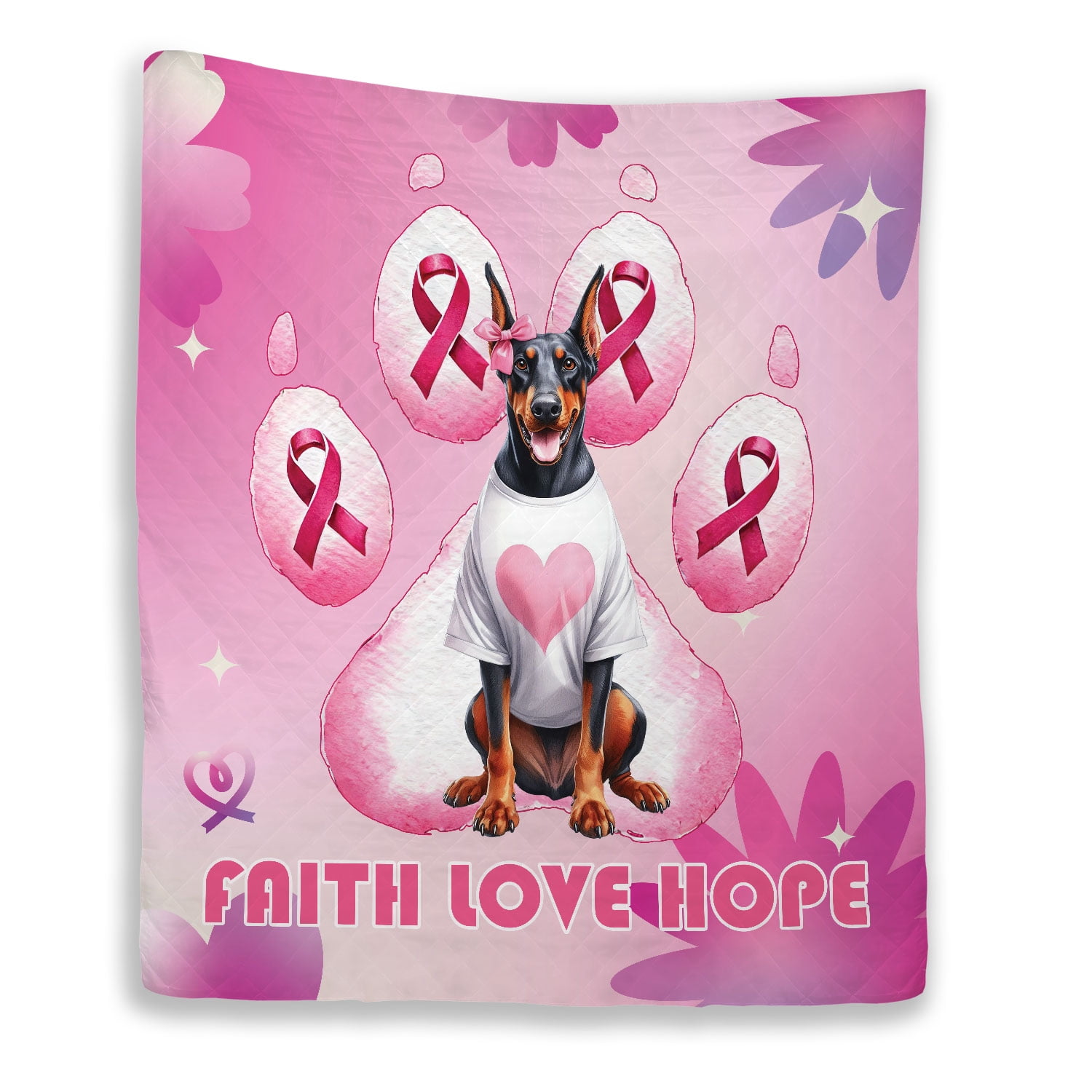 Faith Love Hope Doberman Pinscher Breast Cancer Awareness Survivor ...