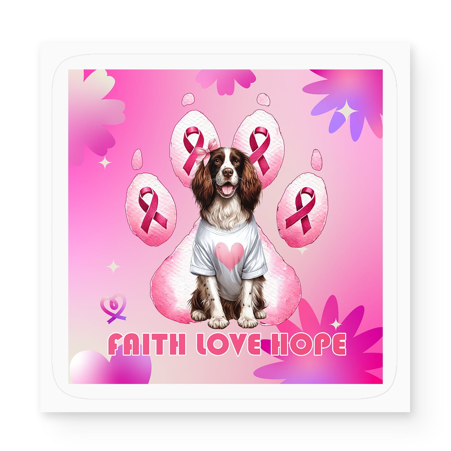 Faith Love Hope English Springer Spaniel Breast Cancer Awareness ...