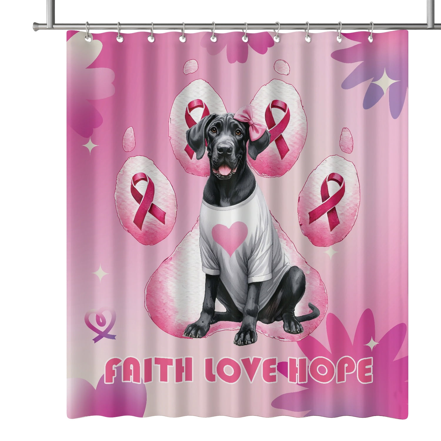 Faith Love Hope Great Dane Breast Cancer Awareness Survivor Shower ...
