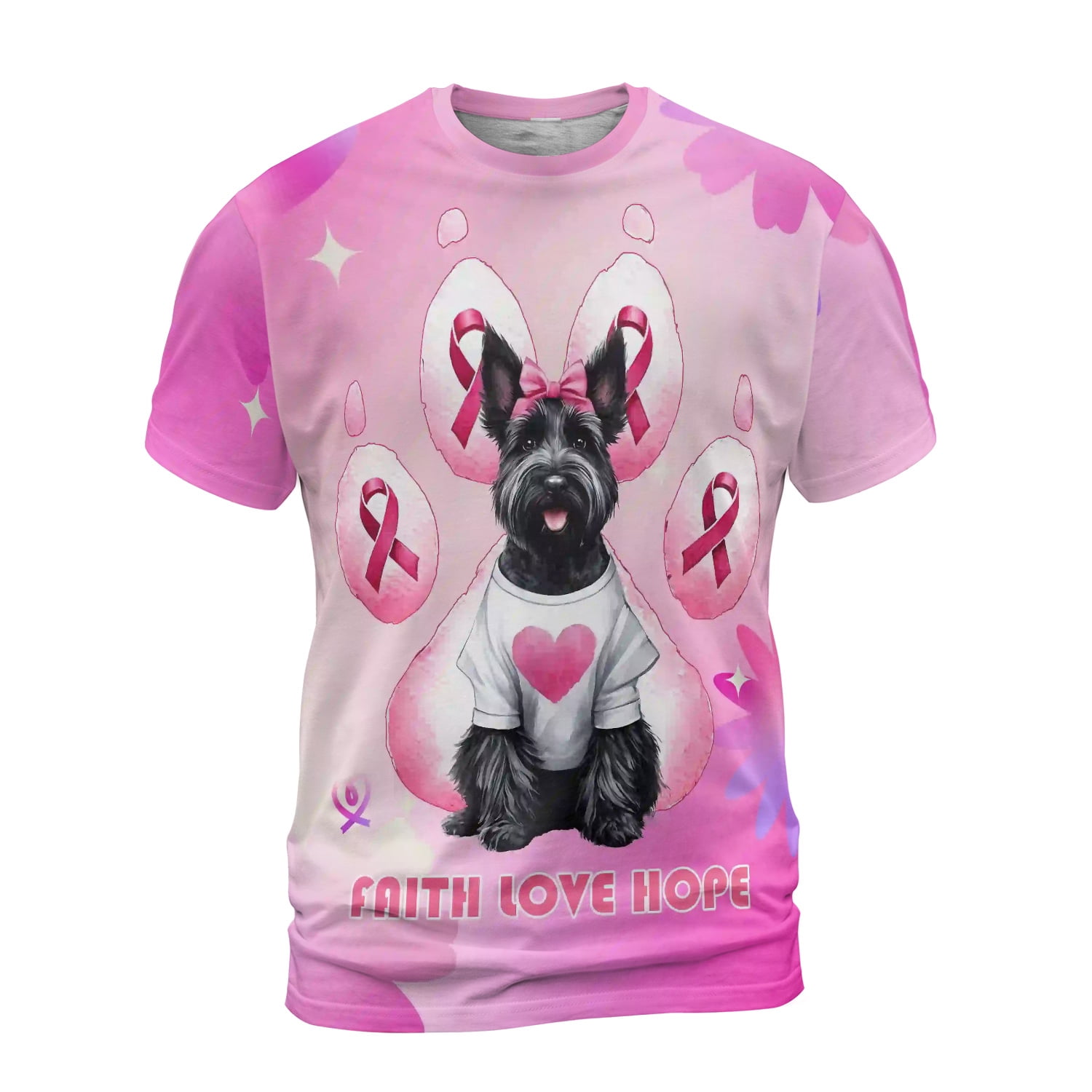 Faith Love Hope Scottish Terrier Breast Cancer Awareness Survivor All ...