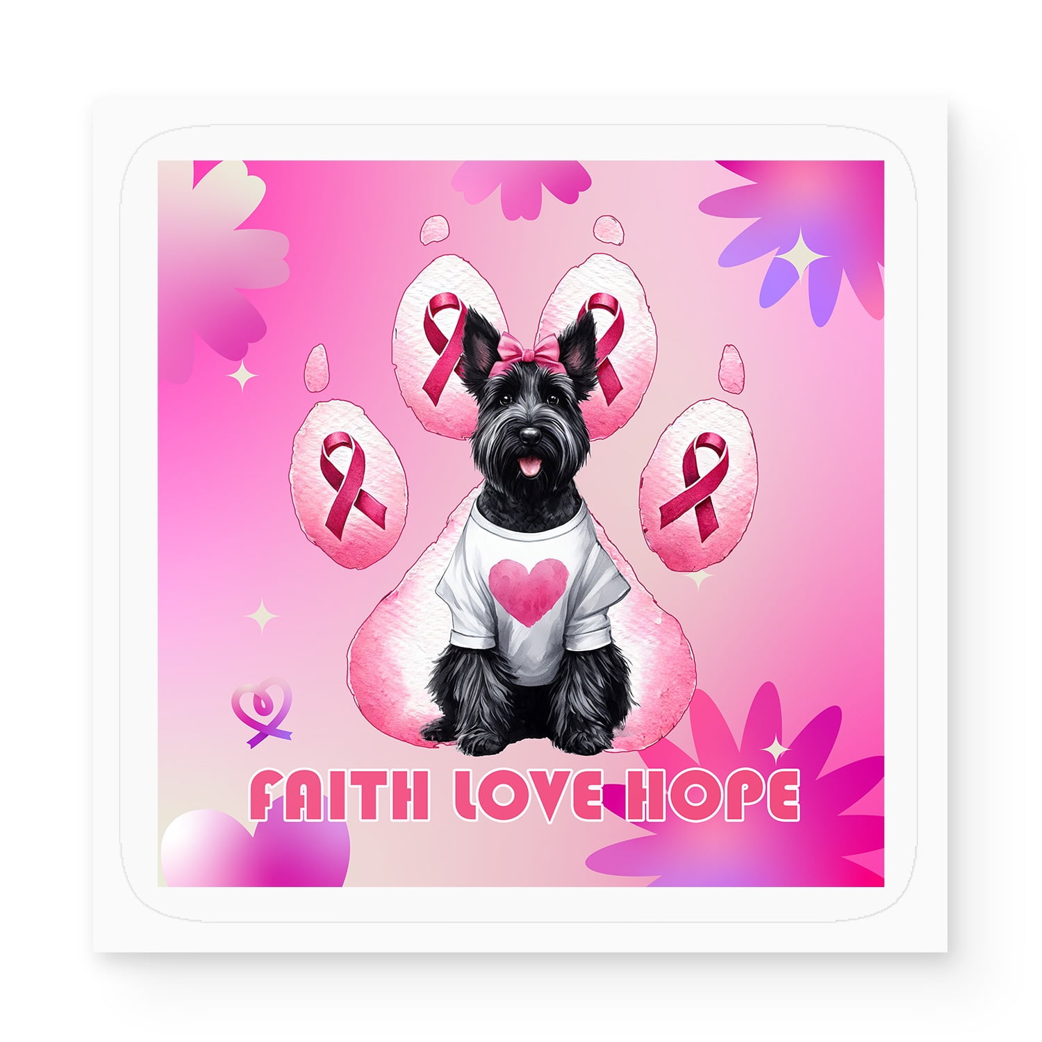Faith Love Hope Scottish Terrier Breast Cancer Awareness Survivor Vinyl ...