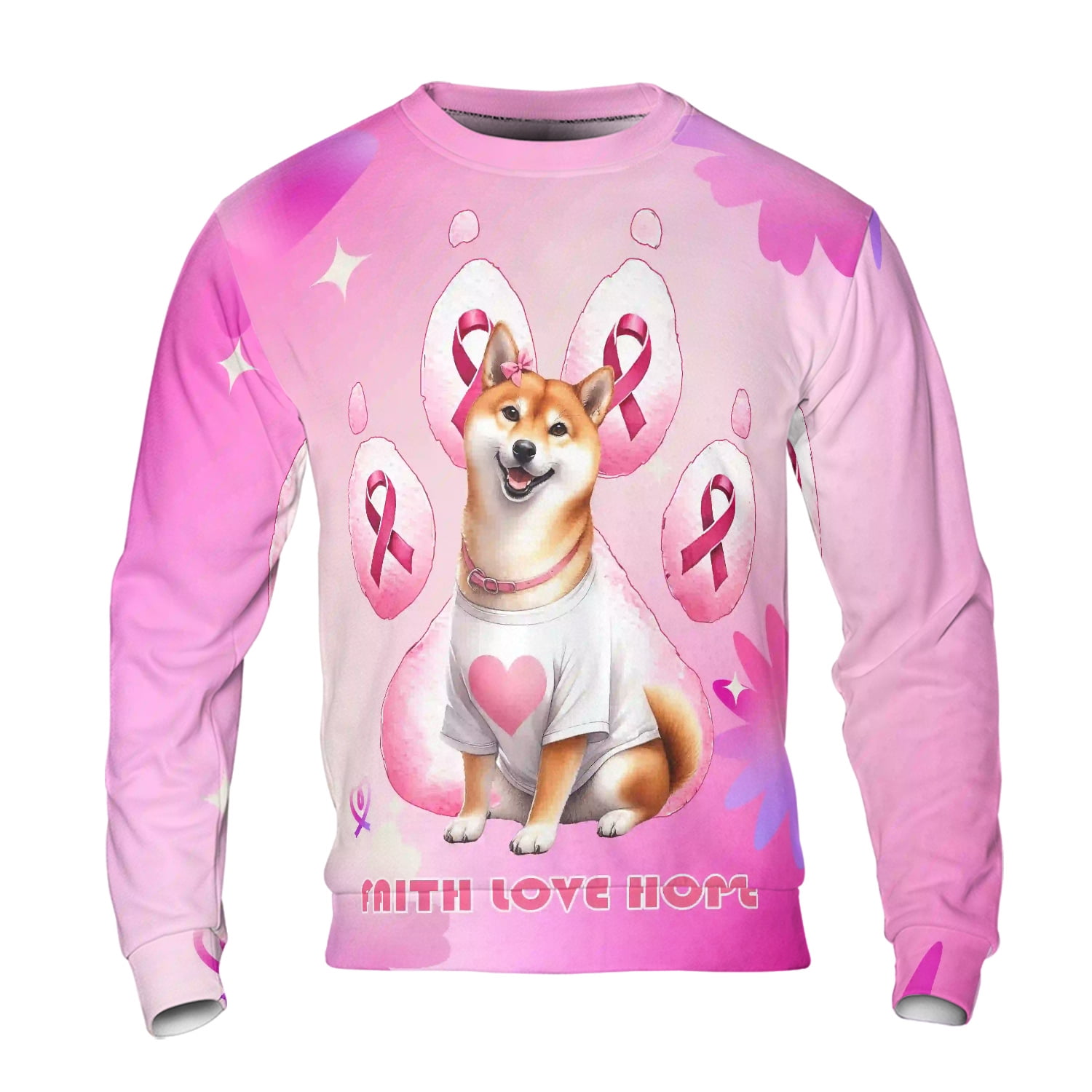 Faith Love Hope Shiba Inu Breast Cancer Awareness Survivor All Over ...