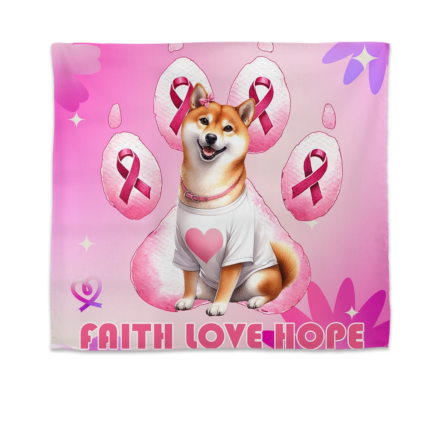 Faith Love Hope Shiba Inu Breast Cancer Awareness Survivor Tapestry ...