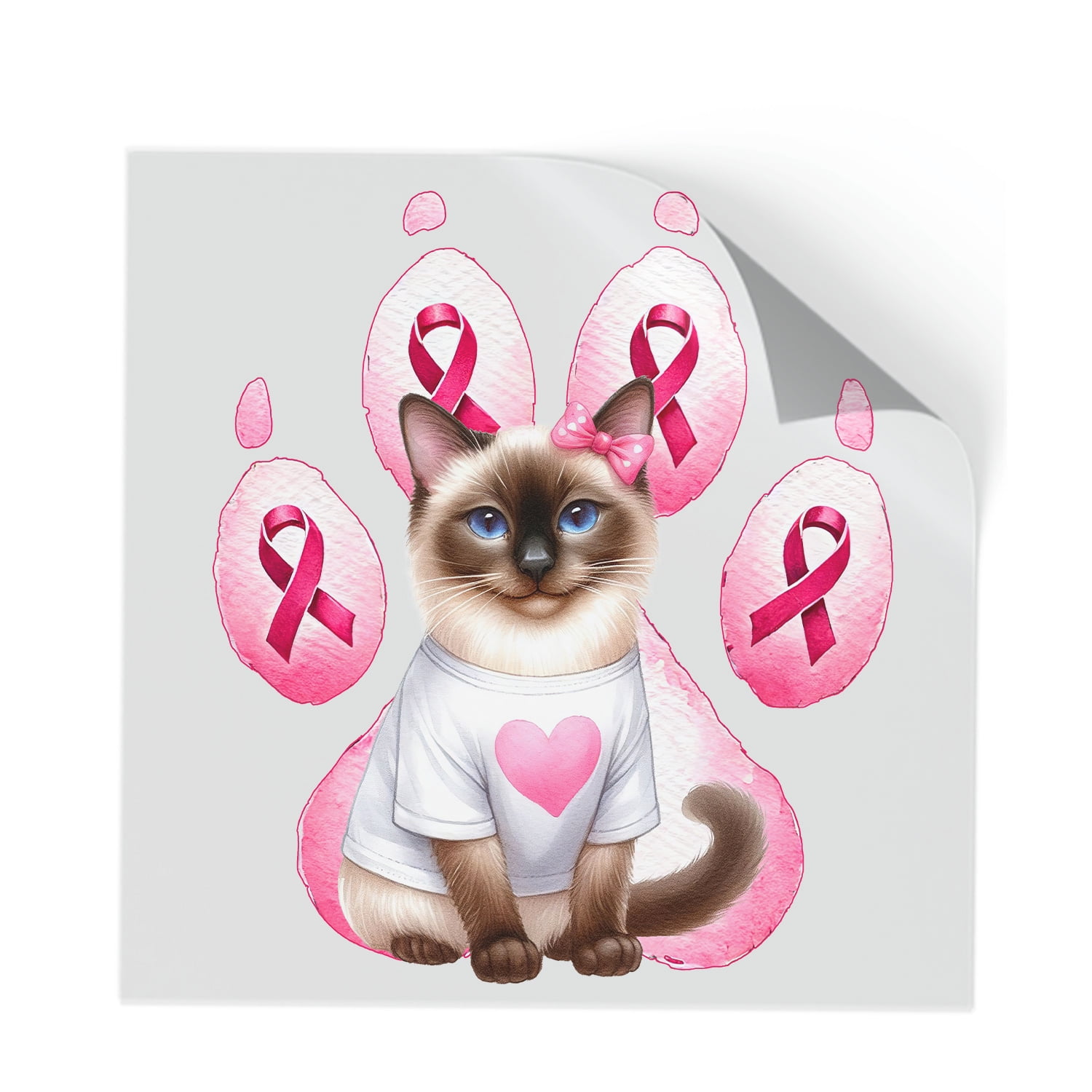Faith Love Hope Siamese Breast Cancer Awareness Survivor Cutout ...