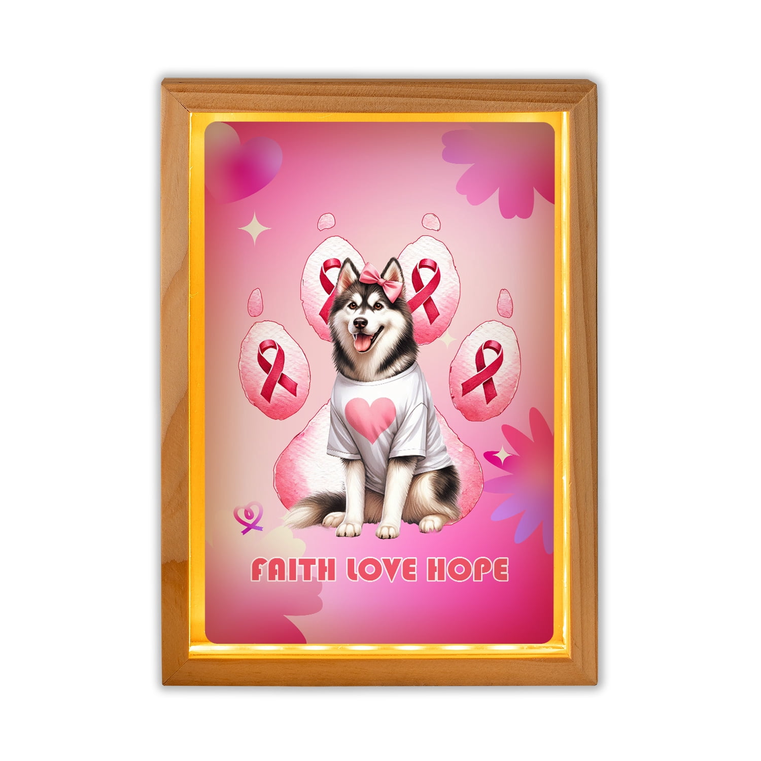 Faith Love Hope Siberian Husky Breast Cancer Awareness Survivor Acrylic ...