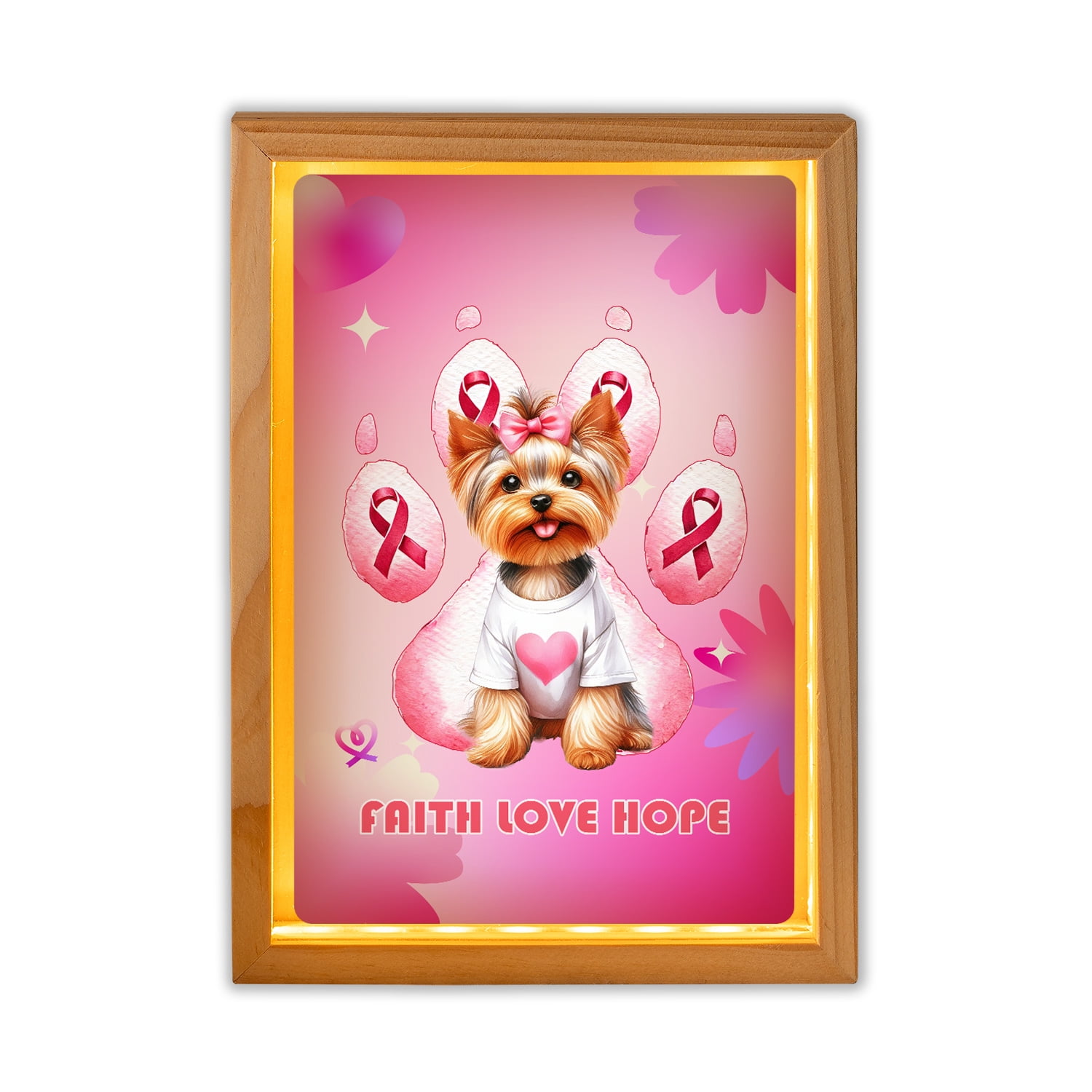 Faith Love Hope Yorkshire Terrier Breast Cancer Awareness Survivor ...