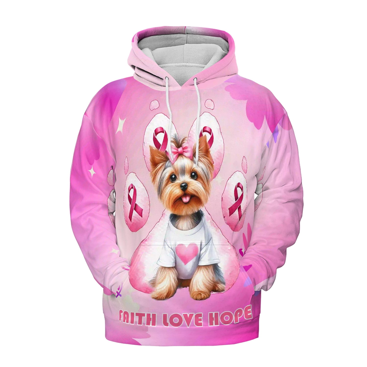Faith Love Hope Yorkshire Terrier Breast Cancer Awareness Survivor All ...