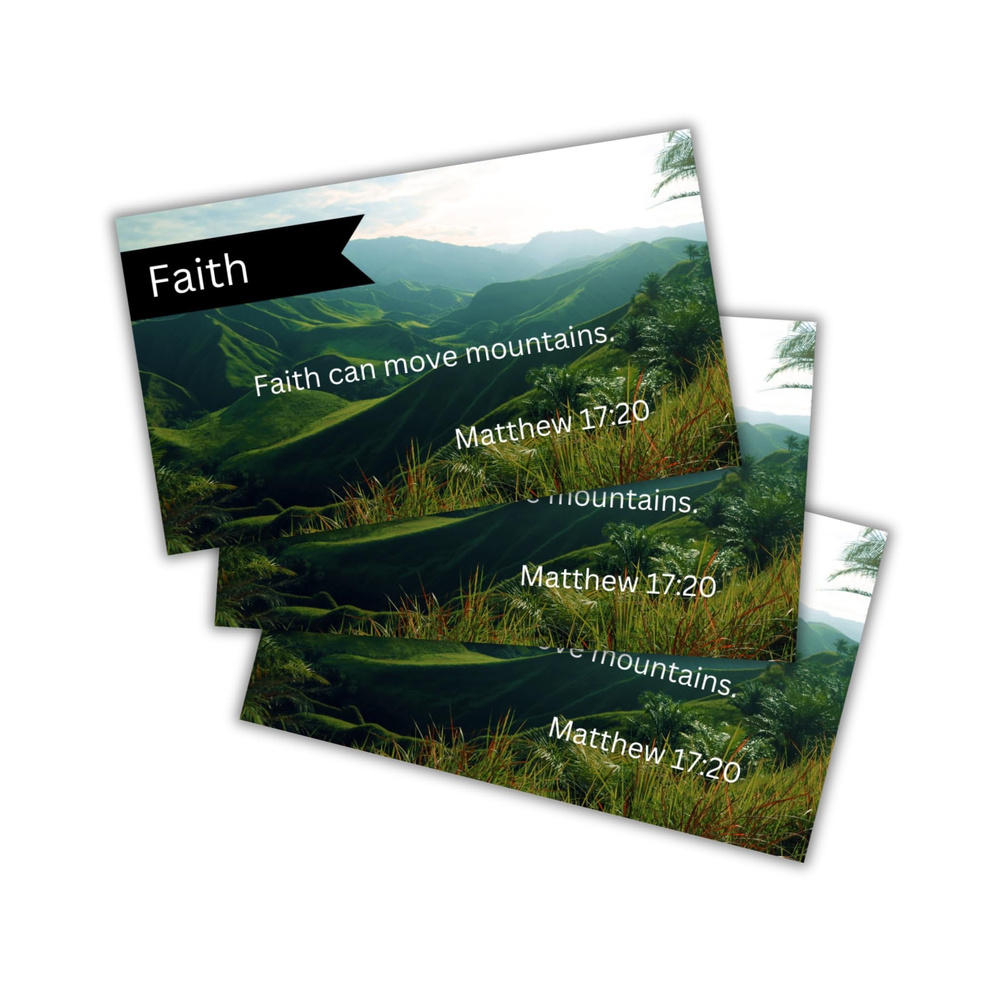 Faith Matthew 17:20 Wallet Cards 30pk 2x3.5 Can Move Mountains ...