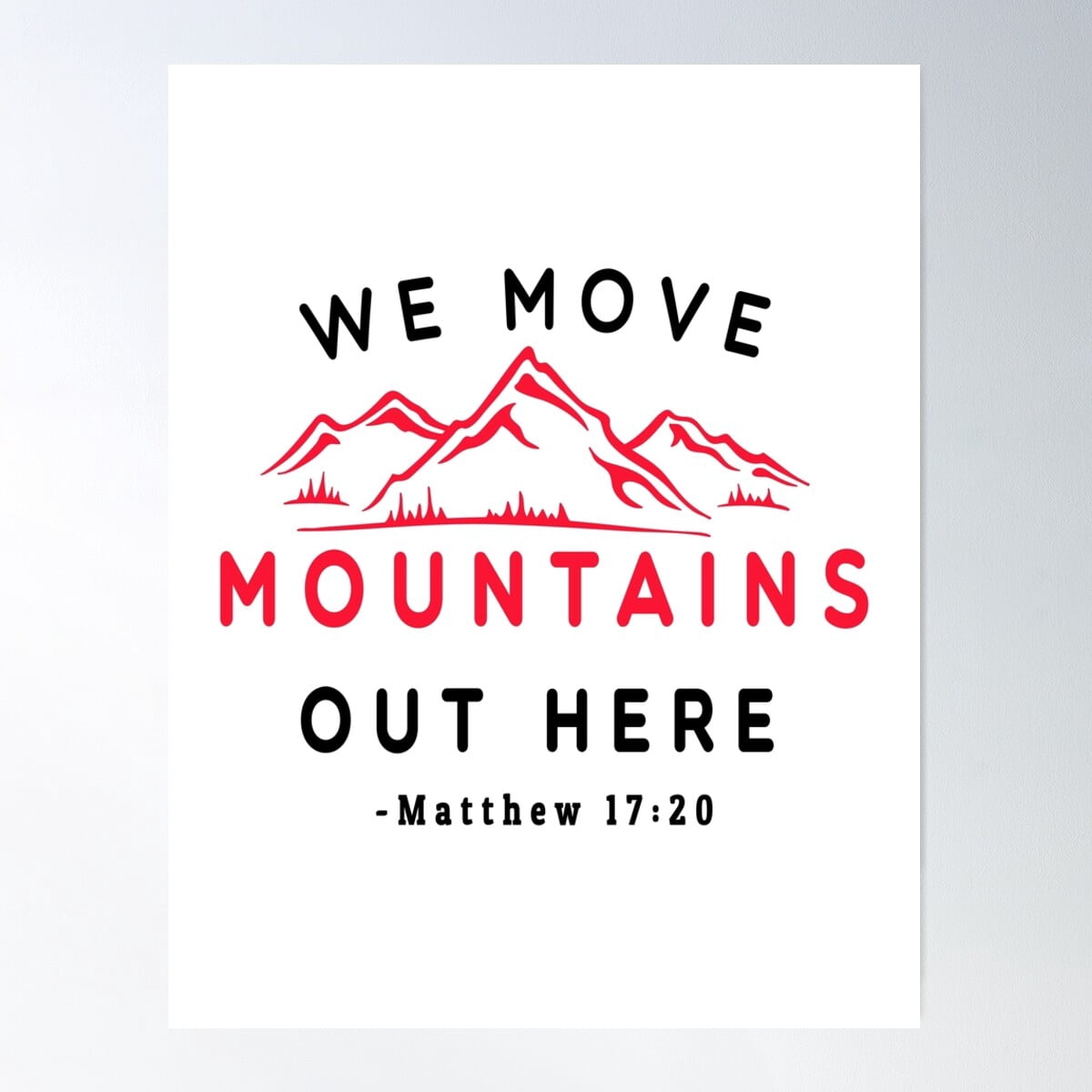 Faith Move Mountains Bible Verse Quote Poster Wall Art, Modern Wall ...