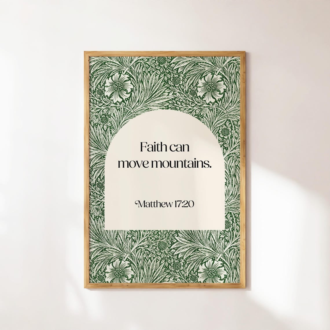 Faith Moves Mountains Print, William Morris-Inspired Christian Wall Art ...