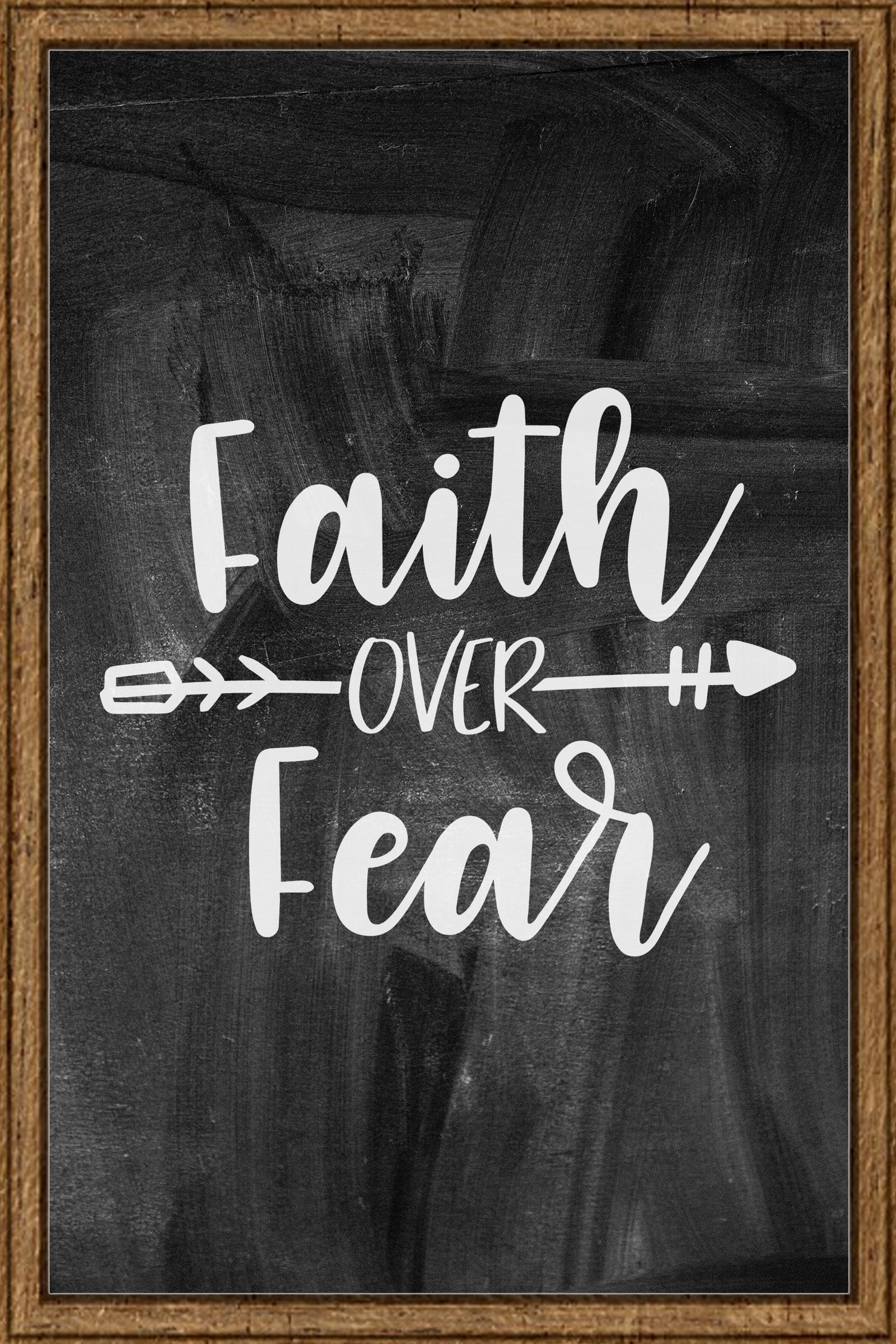 Faith Over Fear Arrow Cute Font Christian Jesus Religion Tin Sign Chalk ...