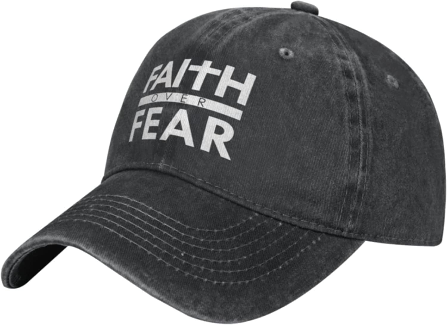 Faith Over Fear Bible Scripture Verse Christian Cowboy Baseball Hat Men ...