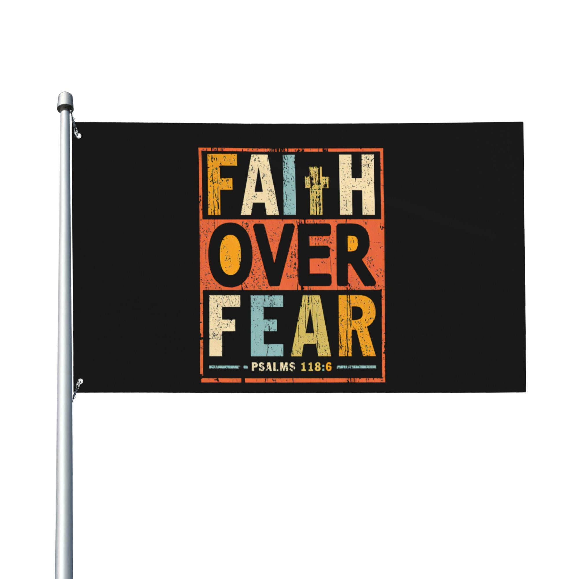 Faith Over Fear Bible Scripture Verse Christian Flags Garden Home Flag ...