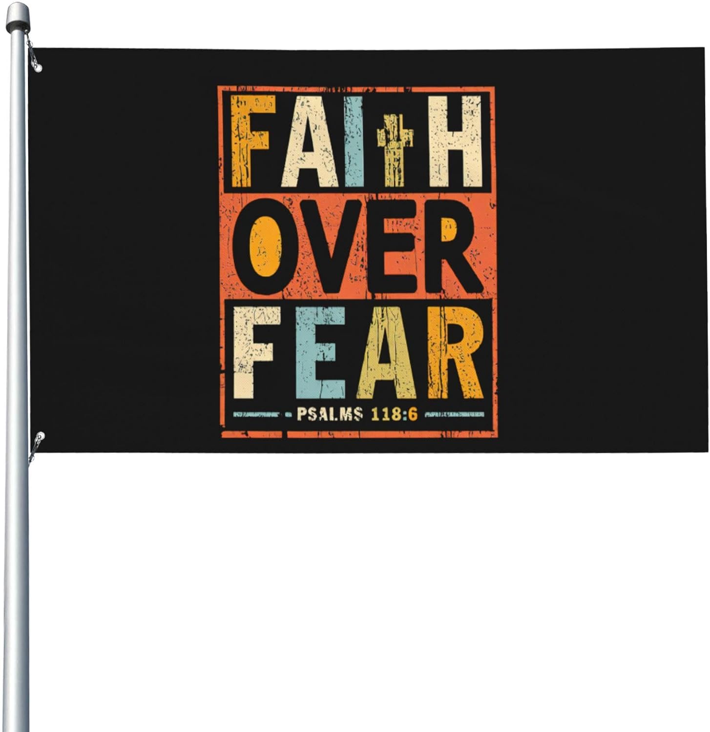 Faith Over Fear Bible Scripture Verse Christian Flags Garden Home Flag ...