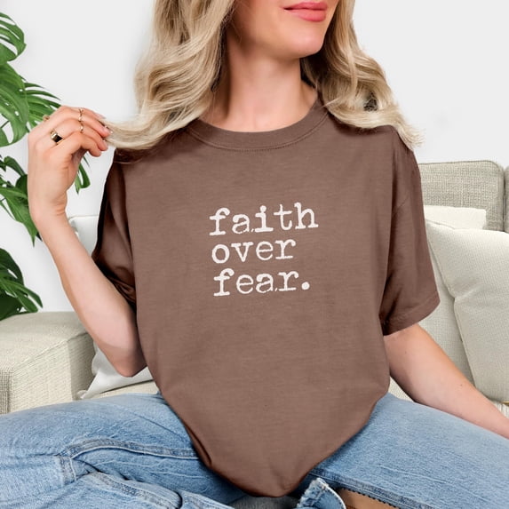 Faith Over Fear Christian Graphic Inspirational Bible Message Design ...