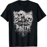 Faith Over Fear Emo Shirt Gothic Skull Men's Christian T-Shirt ...