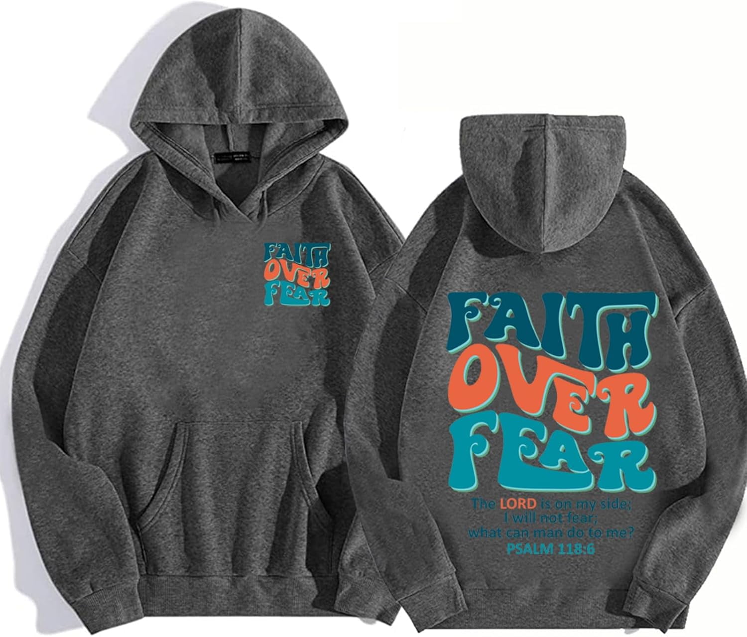 Faith Over Fear Hoodie Christian Jesus Bible Verse Sweatshirts ...