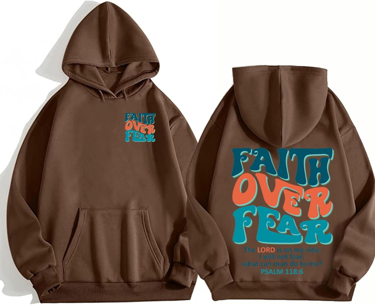Faith Over Fear Hoodie Christian Jesus Bible Verse Sweatshirts ...