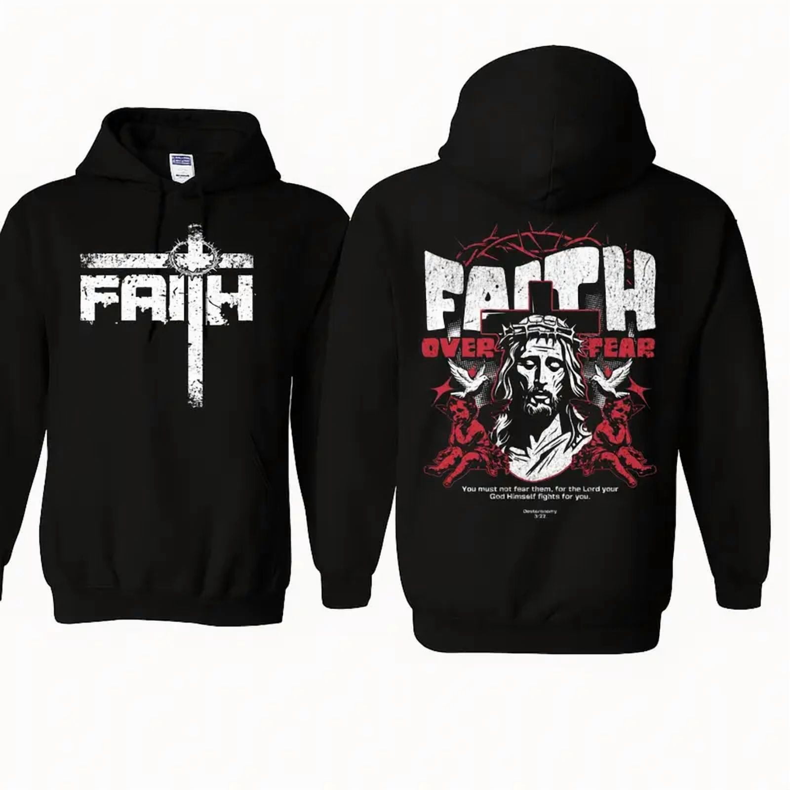 Faith Over Fear Hoodie – Christian Streetwear with Jesus Graphic ...