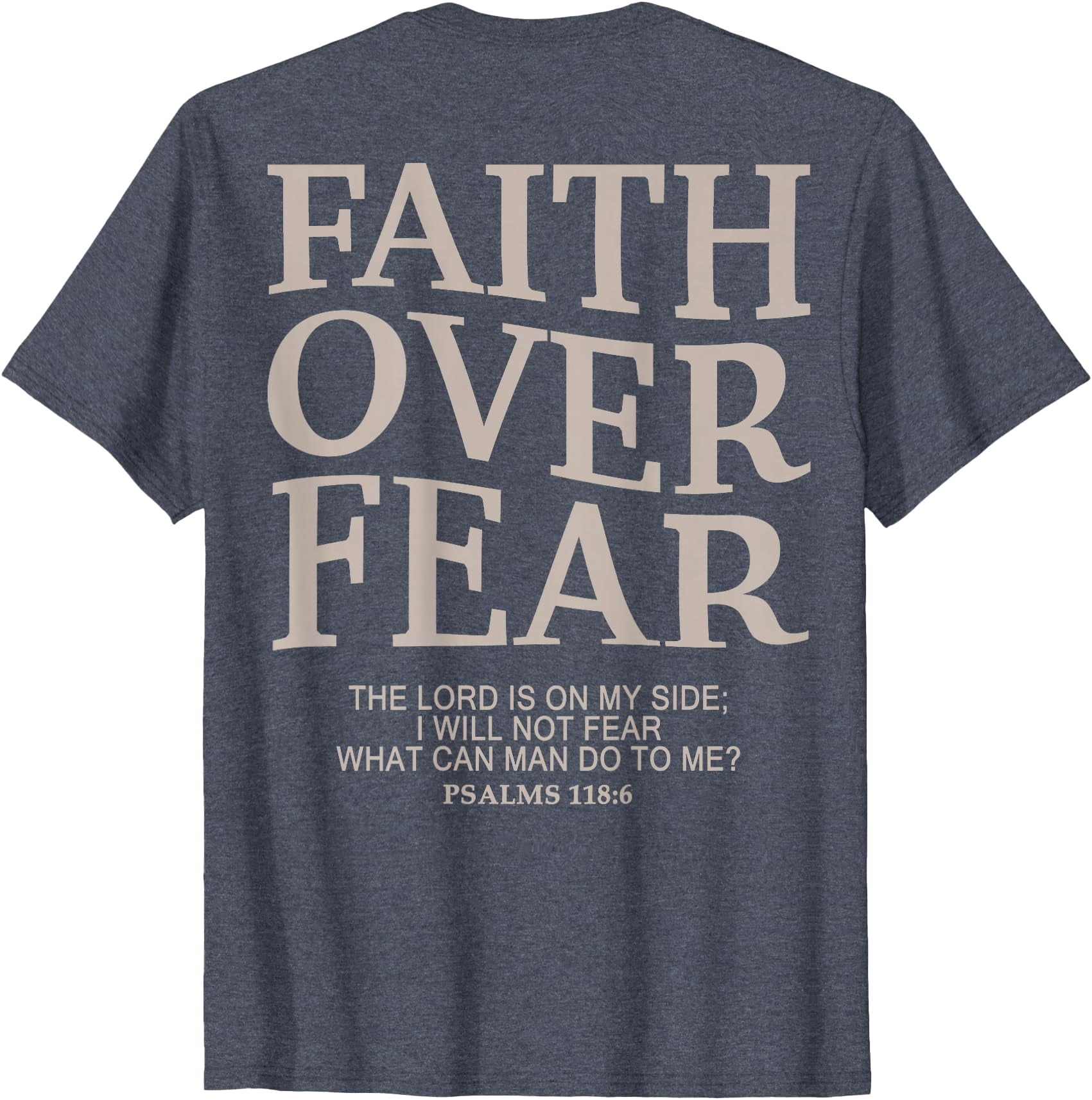 Faith Over Fear Inspirational Christian T-Shirt - Plain Dark Grey ...