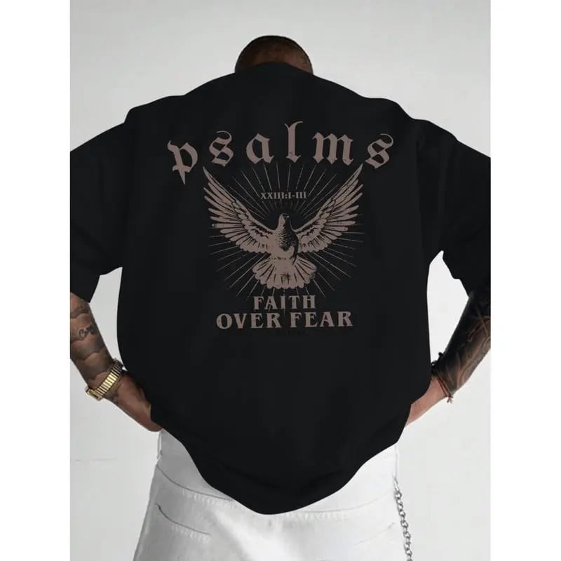 Faith Over Fear Psalm 93 4 Bible Verse Christian Loose Fit T-Shirt ...