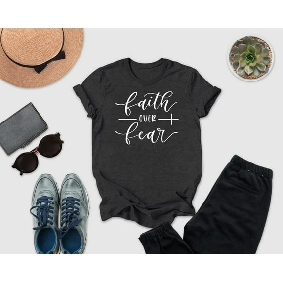 Faith Over Fear Shirt, Christian Tee for Women,Christian T Shirts ...