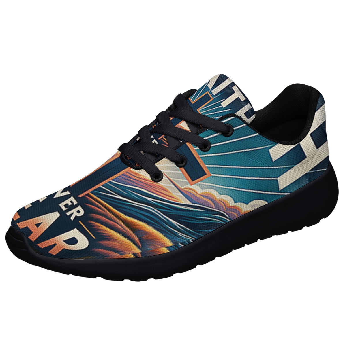 Faith Over Fear Shoes Sneakers Black Size 12 - Walmart.com
